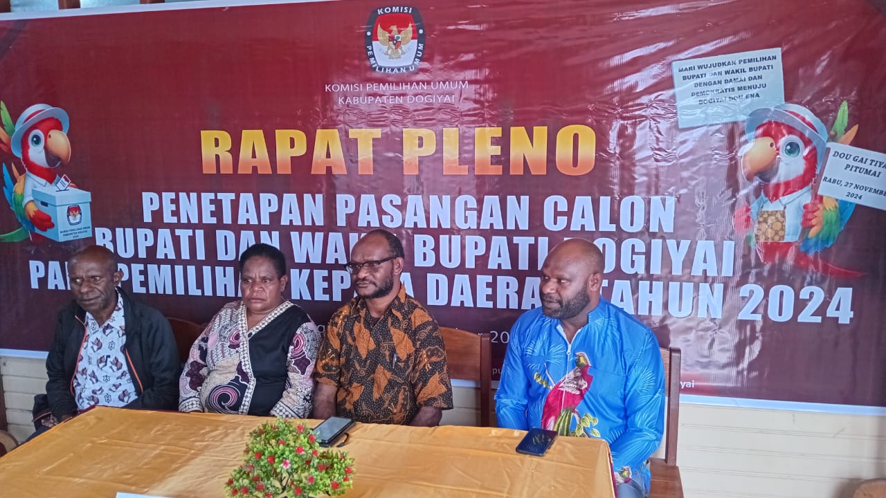 KPU Dogiyai Tetapkan Enam Pasangan calon Bupati dan Wakil Bupati Pilkada Tahun 2024 - Suara Utama ID